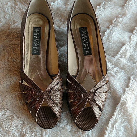 Prevata | Shoes | Vintage Prevata Bronze Faux Snake Skin | Poshmark